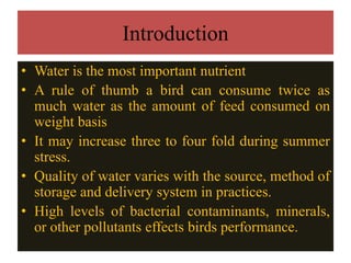water management in poultry | PPTX