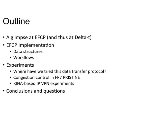 Error and Flow Control Protocol (EFCP) Design and Implementation: A Data Transfer Protocol for ...