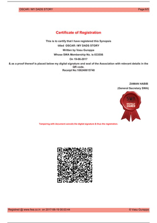 7. 033556 4 oscar(my dad's story) by vasu gurappa | PDF