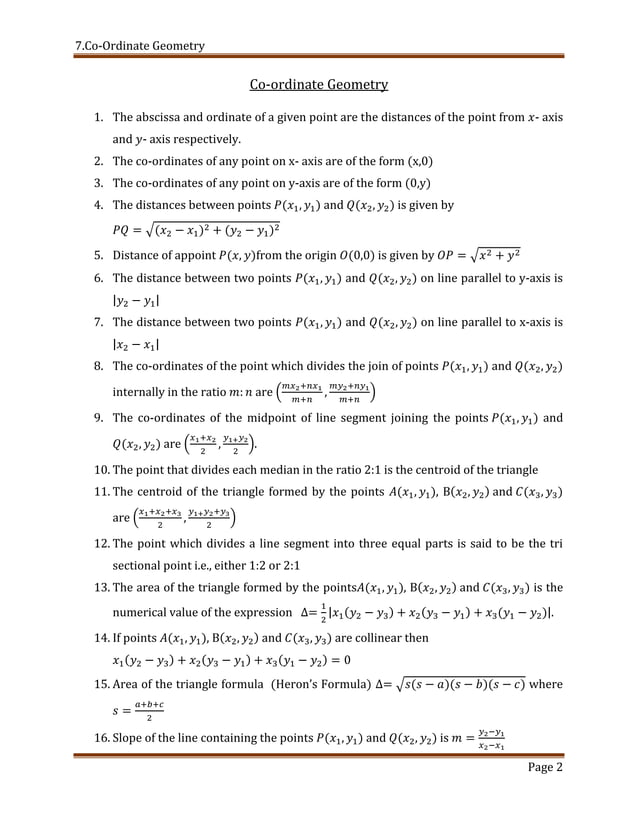 7.co ordinate geometry | PDF