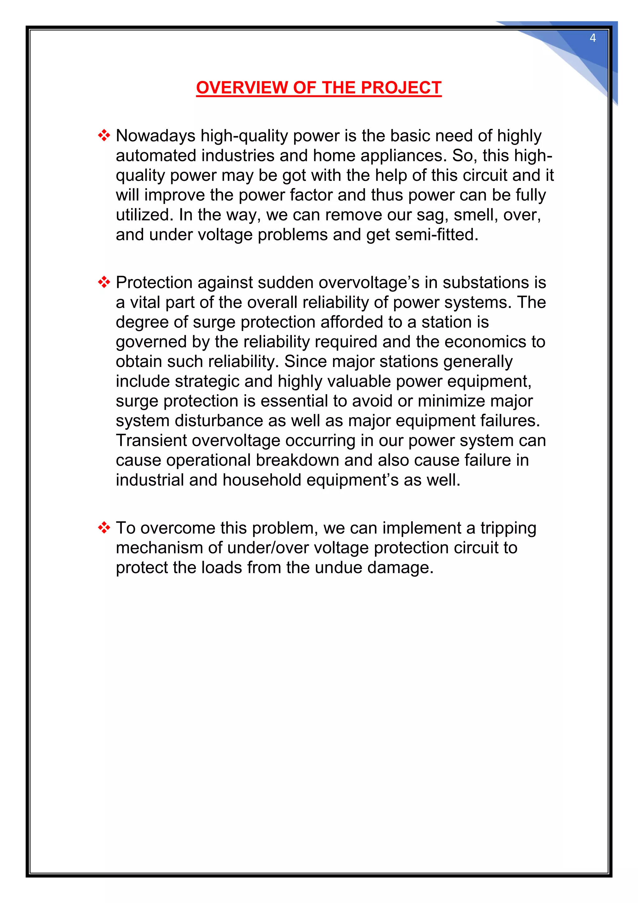 Design Development and Testing of an Overvoltage and Undervoltage ...