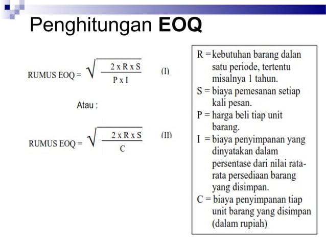 Inventory, EOQ & FIFO, LIFO _ Materi Training "INVENTORY & WAREHOUSING MANAGEMENT" | PPT