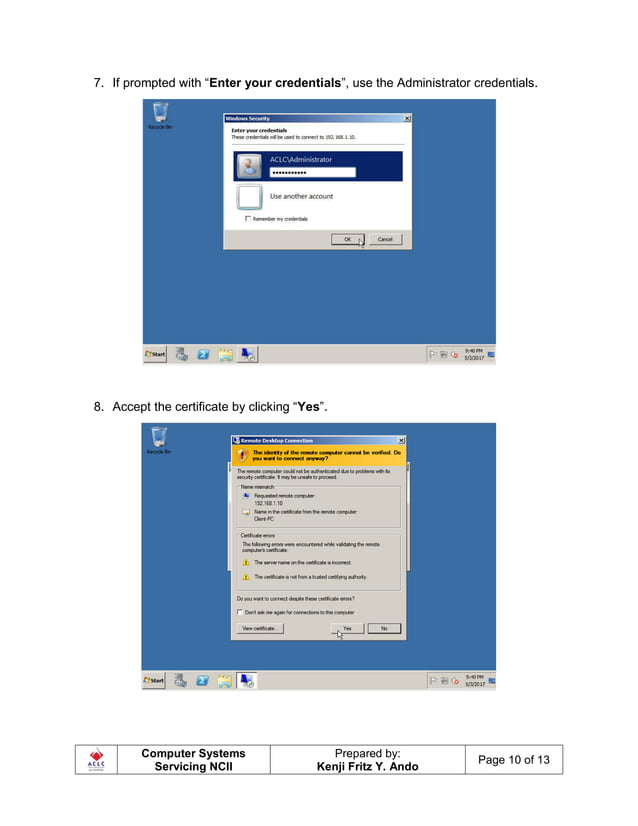 Css Module 7 Connect To Another Computer Using Remote Desktop