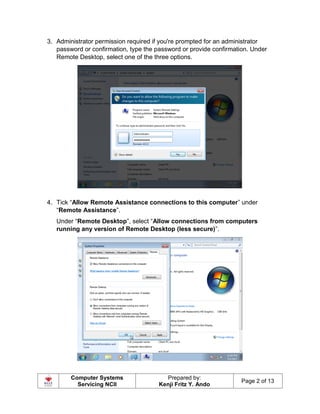 CSS Module 7 - Connect to another Computer using Remote Desktop ...