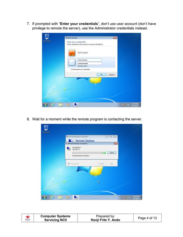 CSS Module 7 - Connect to another Computer using Remote Desktop ...