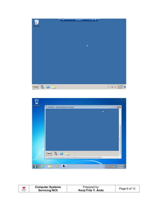 CSS Module 7 - Connect to another Computer using Remote Desktop Connection | PDF | Desktops ...