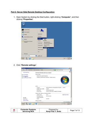 CSS Module 7 - Connect to another Computer using Remote Desktop ...