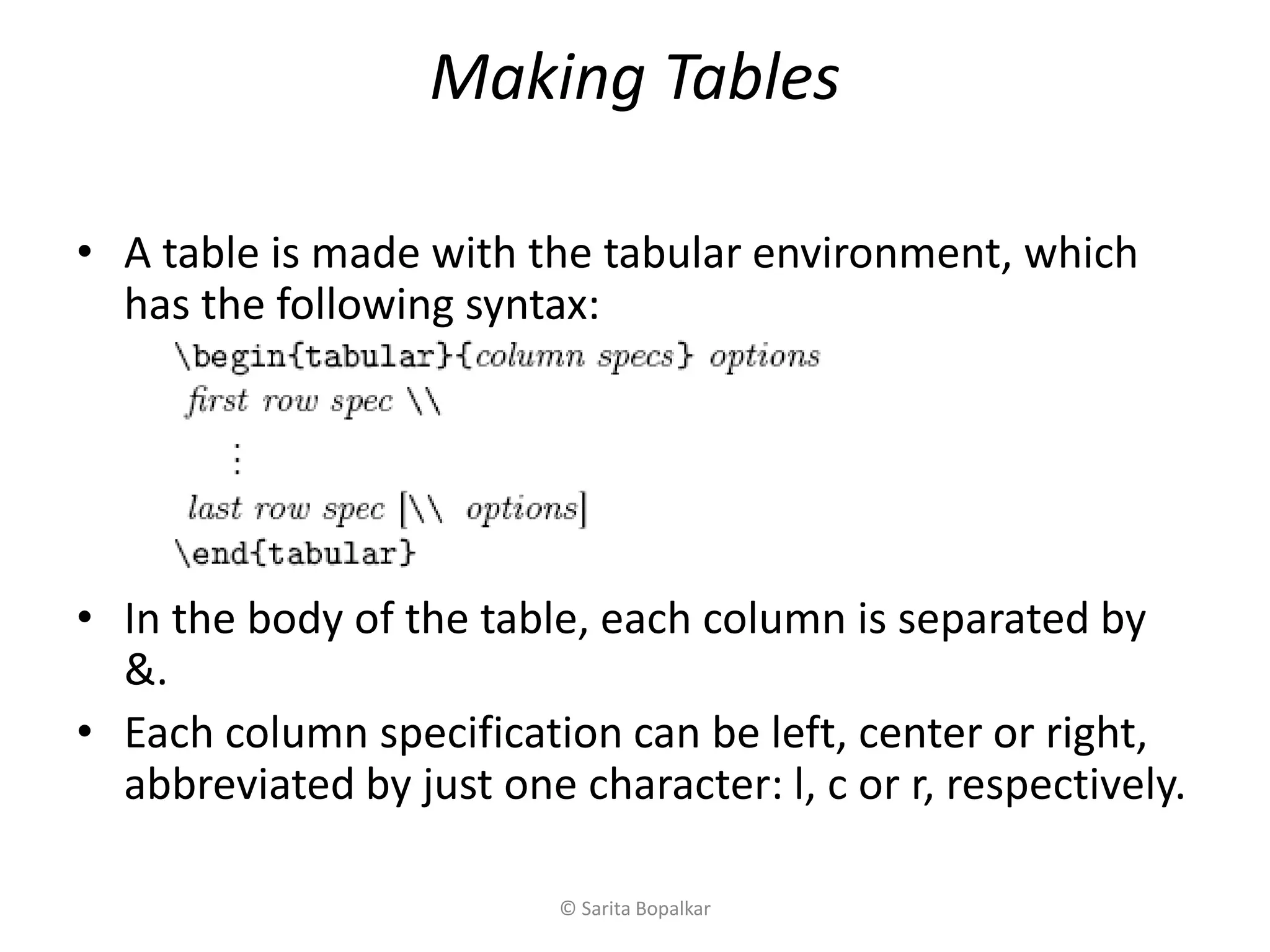 6.Making Tables in LaTex | PPTX