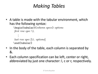 6.Making Tables in LaTex | PPTX