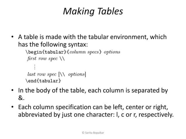 6.Making Tables in LaTex | PPTX