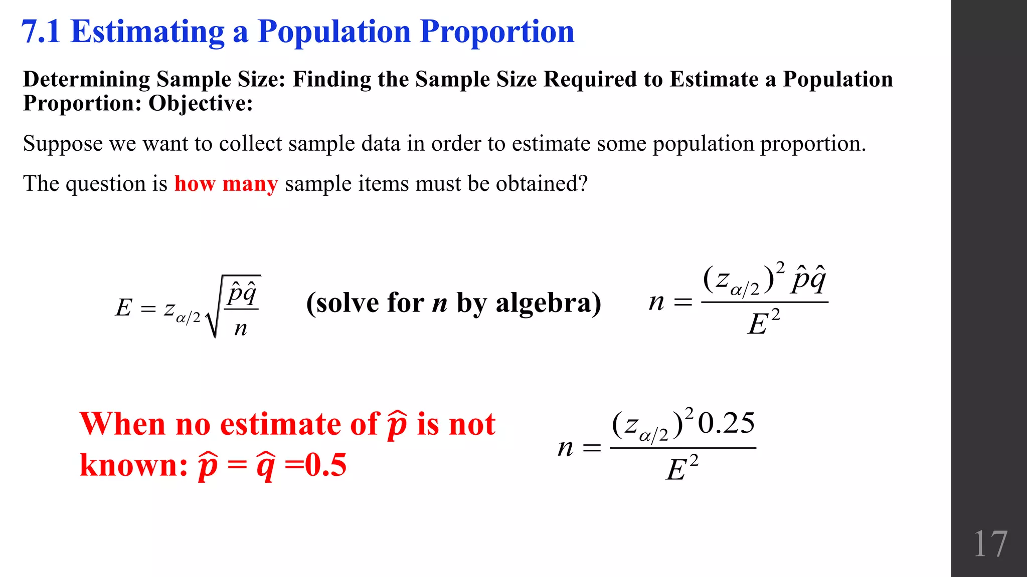Estimating a Population Proportion | PPTX