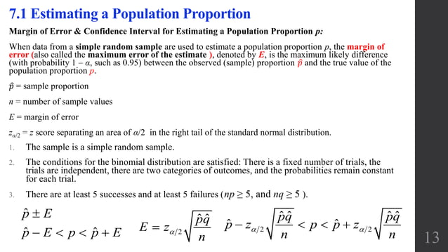 Estimating a Population Proportion | PPTX | Physics | Science