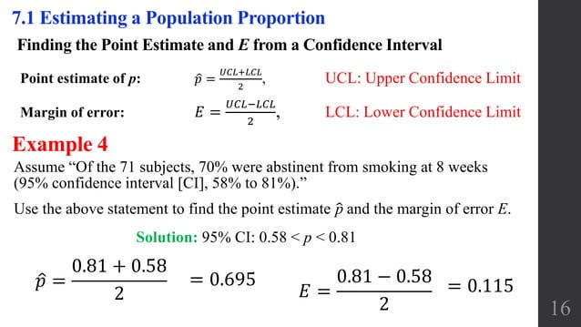 Estimating a Population Proportion | PPTX | Physics | Science