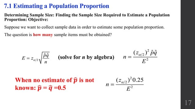 Estimating a Population Proportion | PPTX | Physics | Science