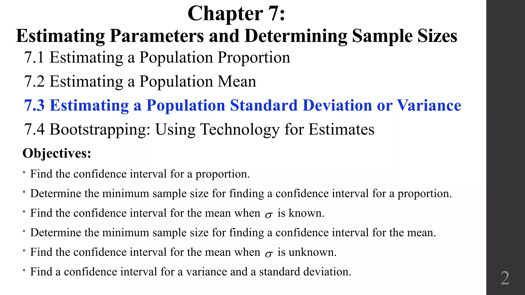 Estimating A Population Standard Deviation Or Variance Pptx Physics Science