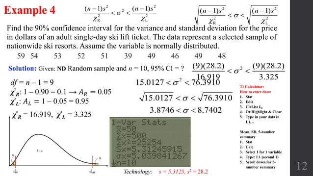 Estimating a Population Standard Deviation or Variance | PPTX