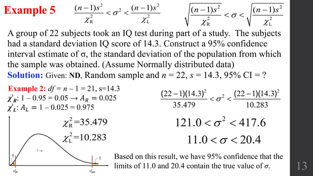 Estimating a Population Standard Deviation or Variance | PPTX
