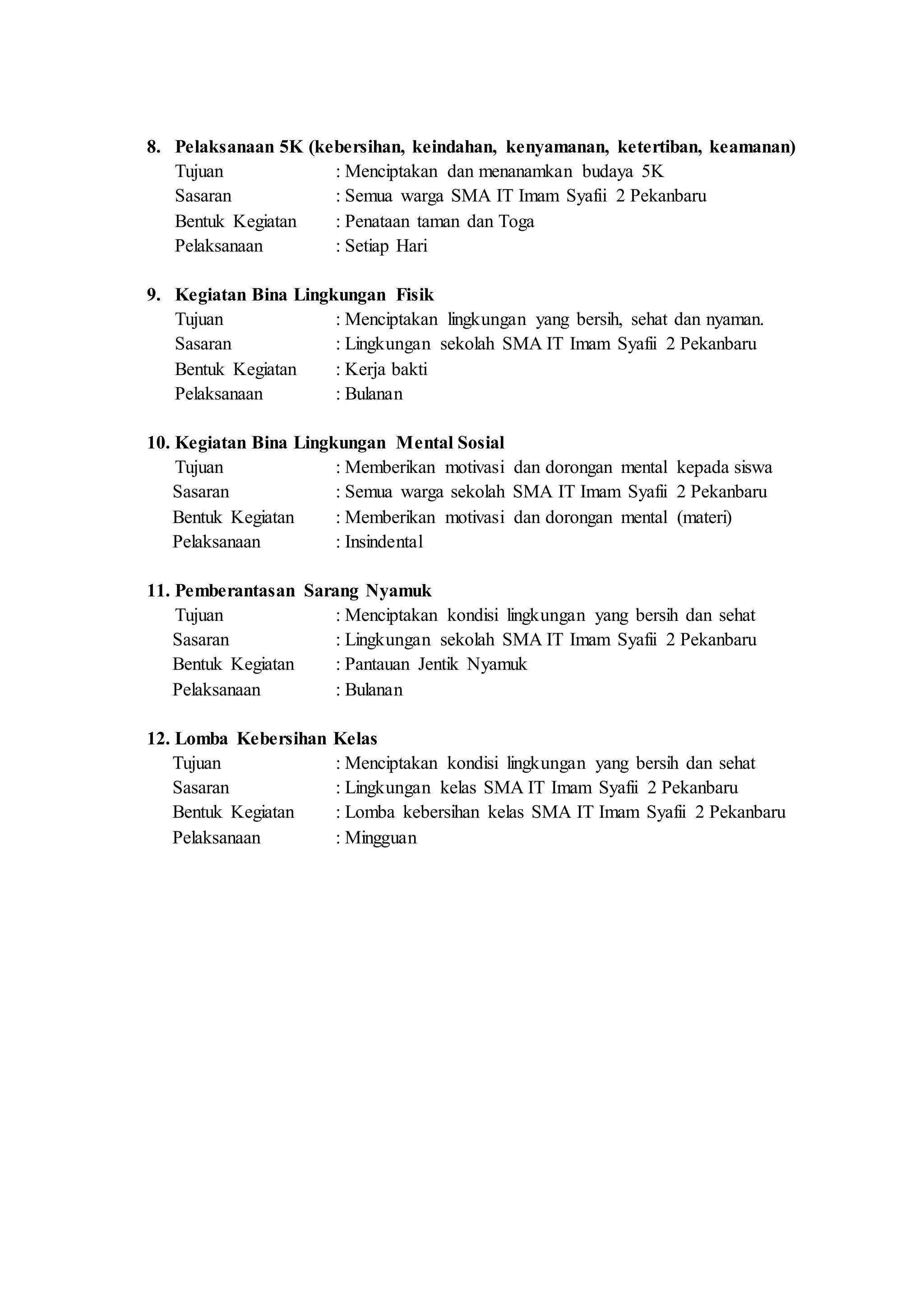 PROGRAM KERJA UKS | DOCX
