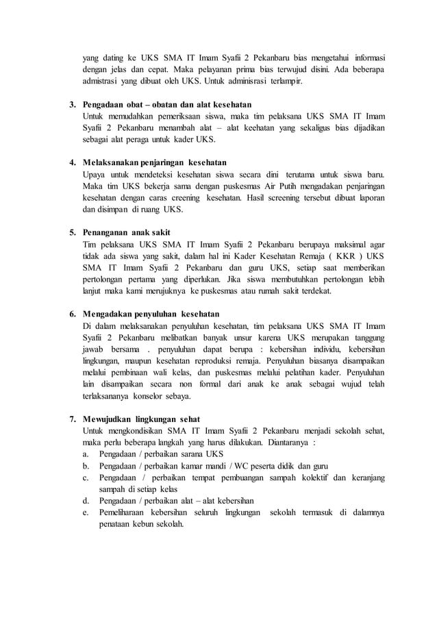 PROGRAM KERJA UKS | DOCX