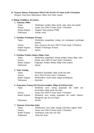PROGRAM KERJA UKS | DOCX