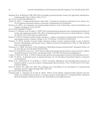 the effect of entrepreneurship education | PDF