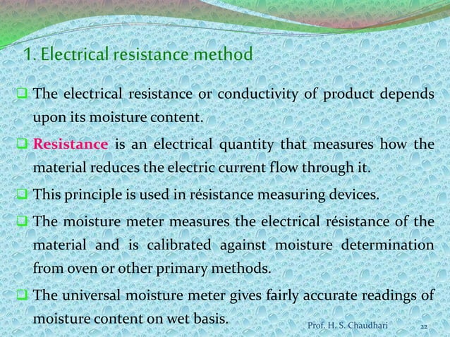 Moisture content determination Methods by Hema Gavit | PPTX | Chemistry ...