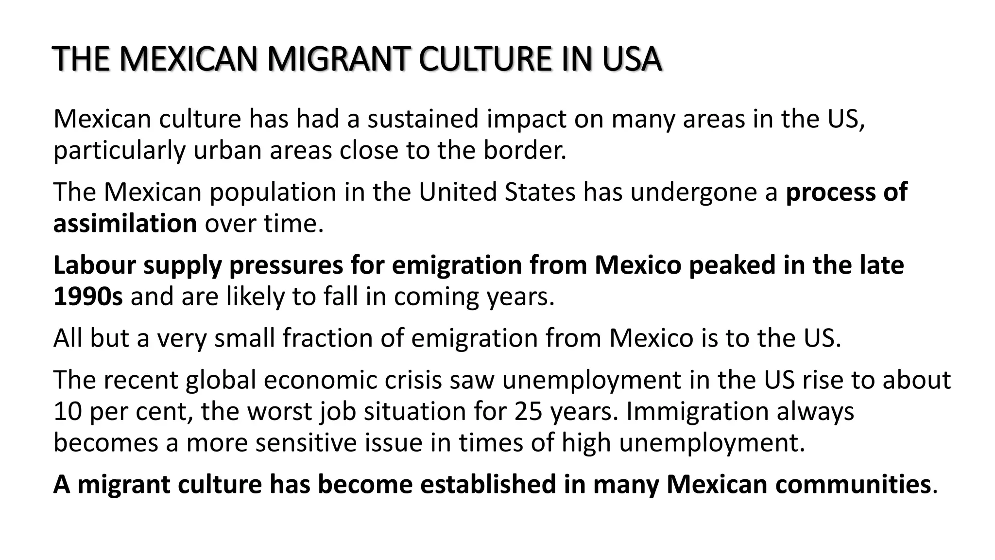 CAMBRIDGE AS GEOGRAPHY - CASE STUDY: MEXICAN MIGRATION TO USA | PPTX