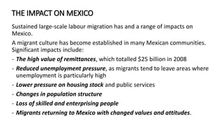 CAMBRIDGE AS GEOGRAPHY - CASE STUDY: MEXICAN MIGRATION TO USA | PPTX