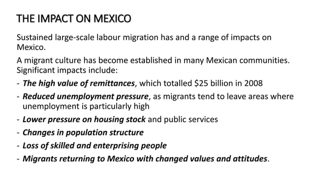CAMBRIDGE AS GEOGRAPHY - CASE STUDY: MEXICAN MIGRATION TO USA | PPTX