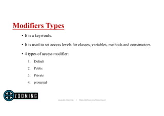 7. java types of modifiers | PPT