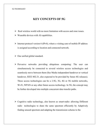 5G TECHNOLOGY project report | PDF