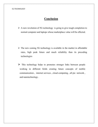 5G TECHNOLOGY project report | PDF
