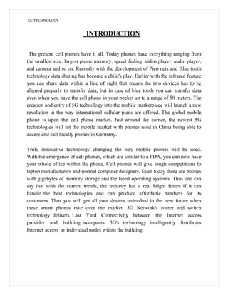 5G TECHNOLOGY project report | PDF