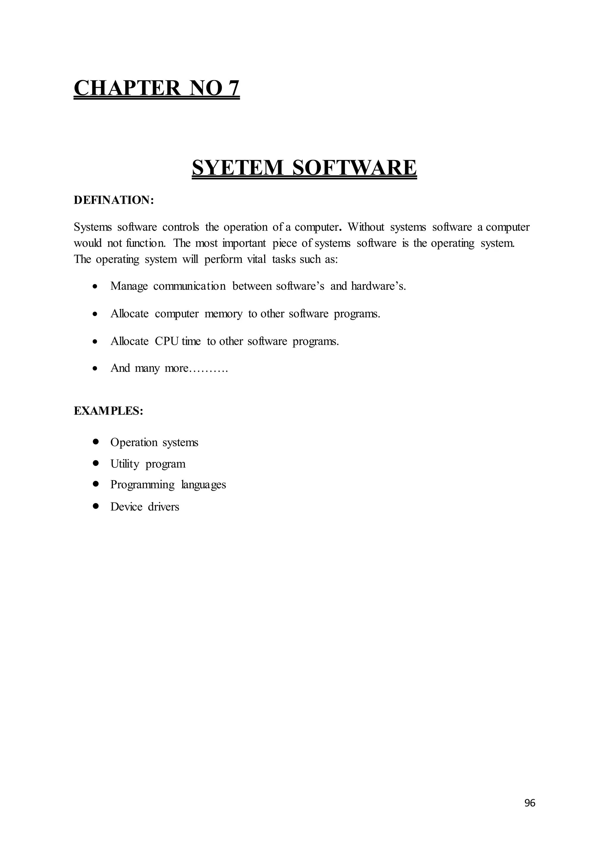 System Software And Operating System Doc Operating Systems