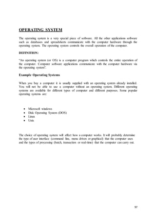system software and operating System | DOC