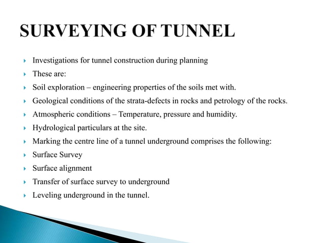 7. TUNNEL ENGINEERING | PPTX