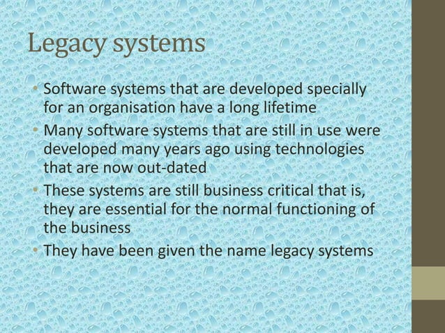 LEGACY SYSTEM In Software Engineering By NADEEM AHMED | PPT | Operating ...