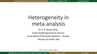Heterogeneity in meta-analysis | PDF