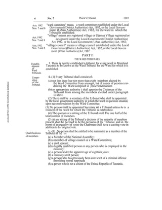 The ward tribunal act, 1985 | PDF