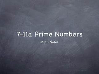 7-1a Prime Numbers | KEY