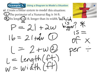 7.1 Developing Linear Systems notes | PPT