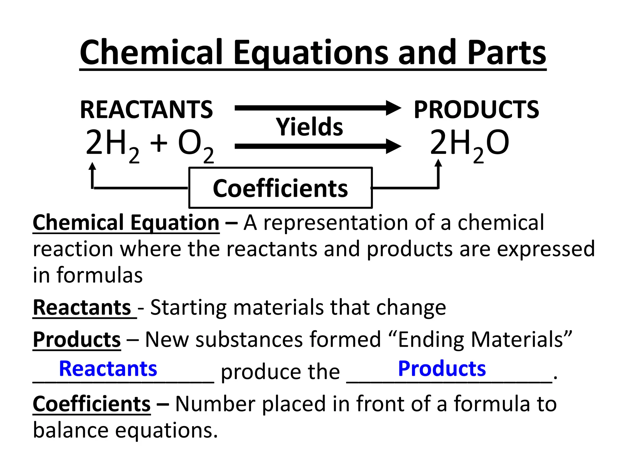 Equations and Formulas for chemical reactions | PPTX