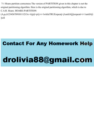 7-1 Hoare partition correctness The version of PARTITION given in thi.pdf