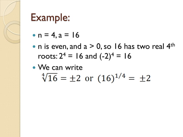 7.1 nth roots and rational exponents | PPTX
