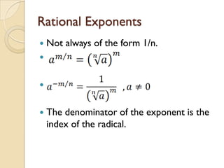7.1 nth roots and rational exponents | PPTX