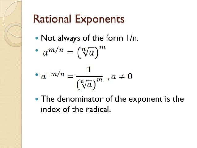 7.1 nth roots and rational exponents | PPTX