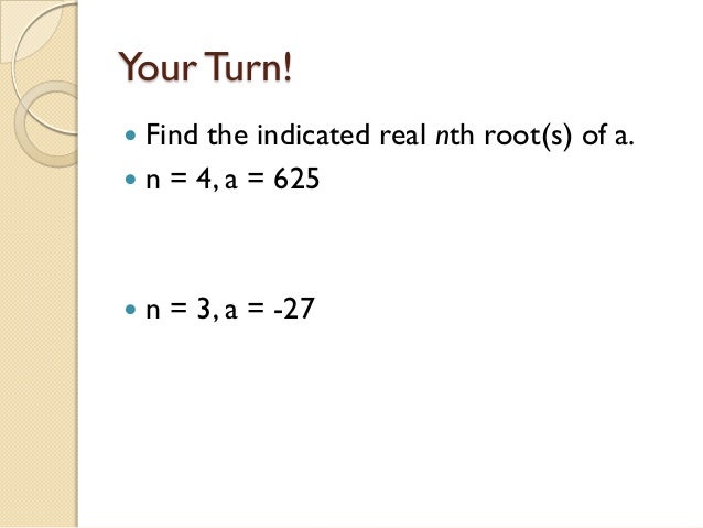 7 1 Nth Roots And Rational Exponents