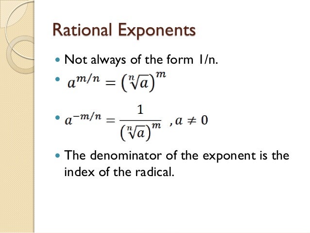 7.1 nth roots and rational exponents