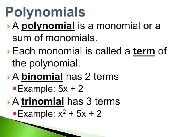7 1 polynomials | PPT