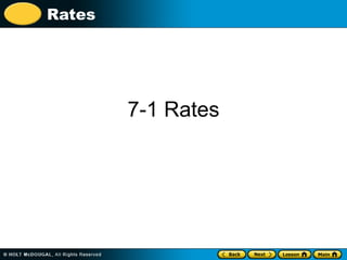 Rates and Unit Rate | PPTX